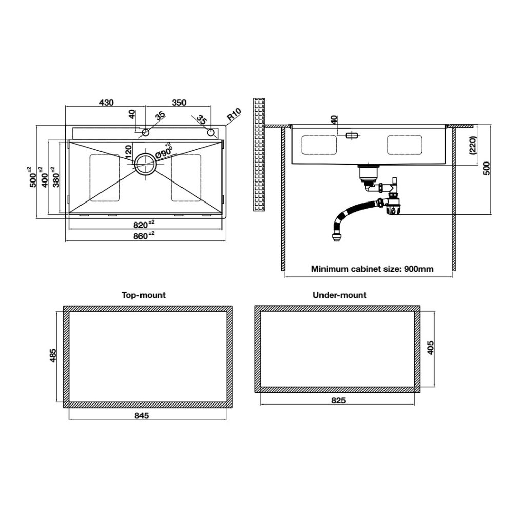 [SALE 33%] Chậu Inox Hafele 860mm HS24-SSN1S-8650 567.20.637 | Chính ...