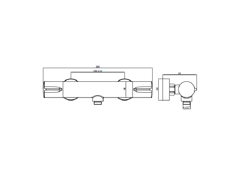 Bộ trộn nổi điều nhiệt 1 đường nước Hafele 589.15.009 - Phụ kiện Hafele